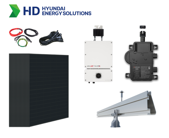 7.83 kW HD Hyundai NF(BK) Series Roof Mount Solar System Kit
