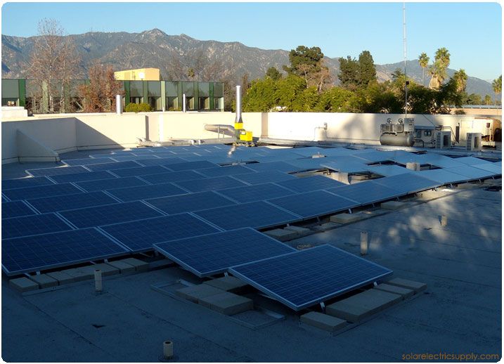 Flat-Roof Ballasted Mount Solar System for CalTech Pasadena