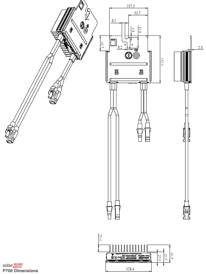 SolarEdge P700 Power Optimizer for SolarEdge Inverters