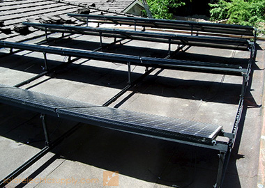 Flat Roof Solar System w/ Unistrut Base & Tilt-up Kit