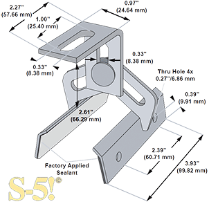 S-5! ProteaBracket for Trapezoidal Metal Roof Solar Panel Mounting